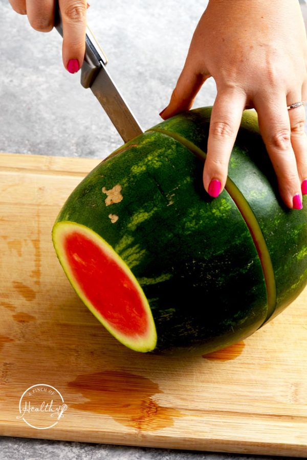 How to Cut Watermelon (cubes, spears) - A Pinch of Healthy