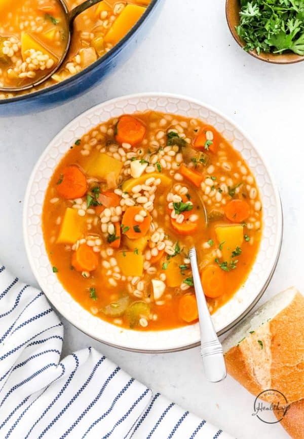 Vegetable Barley Soup - A Pinch of Healthy